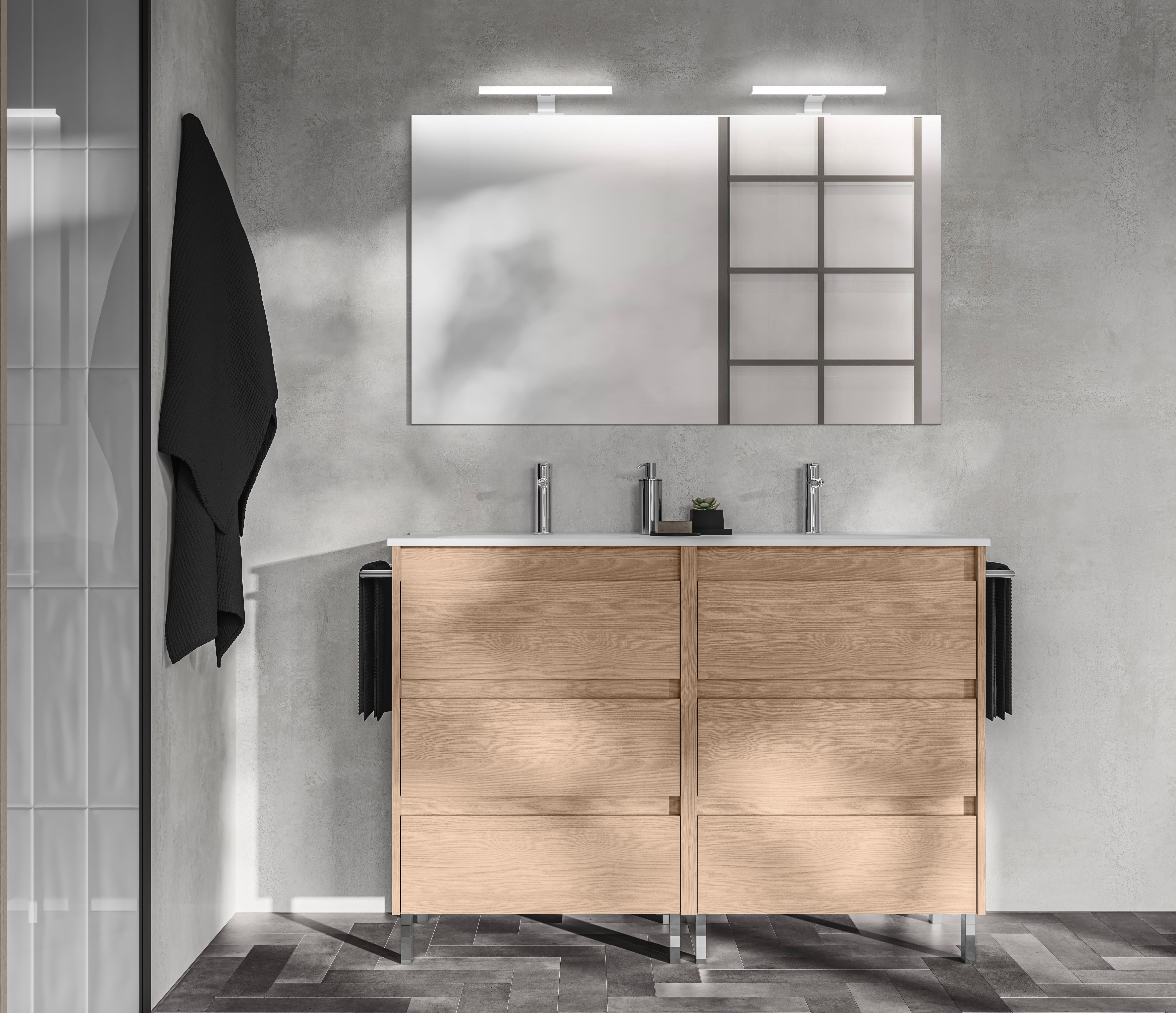 Conjunto mueble de baño Sansa con patas 6 cajones 120 cm de Royo ...