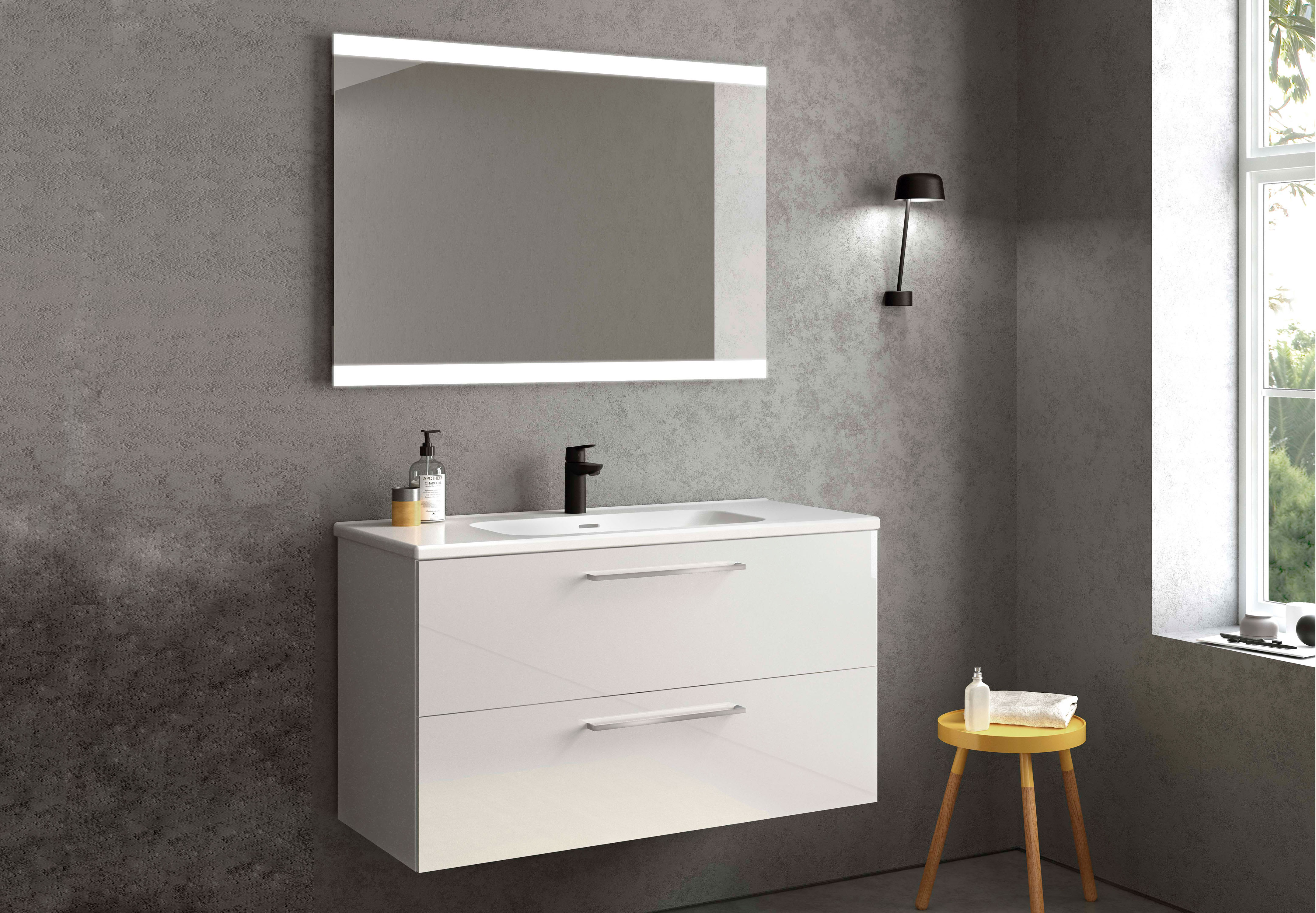 Conjunto mueble de baño Easy Royo 2 cajones suspendido con lavabo de ...